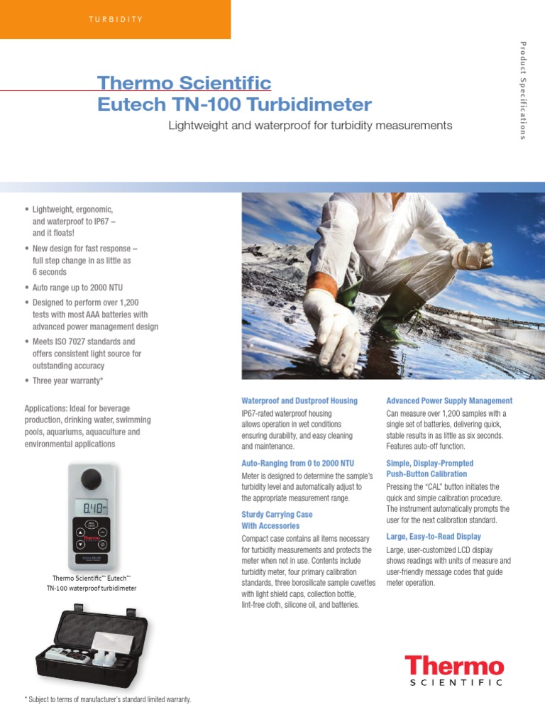 Thermo Scientific Eutech TN-100 Turbidimeter: Lightweight and ...