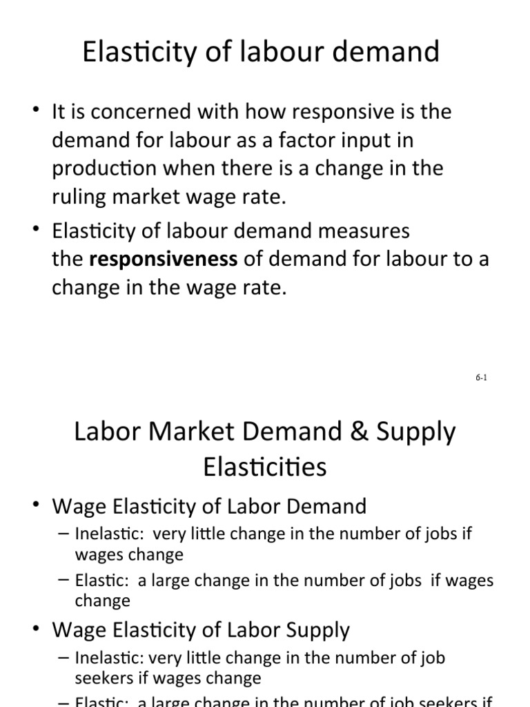 Elasticity of Labour Demand | Download Free PDF | Labour Economics ...