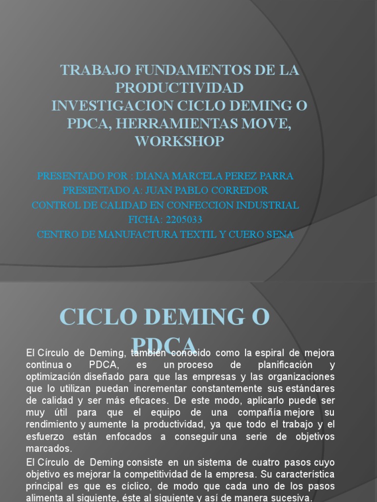 Ciclo Deming o Pdca, Herramientas Move, Workshop | PDF | Negocios ...