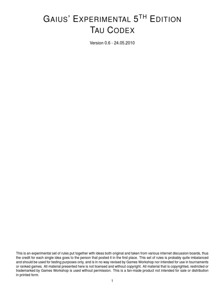 Gaius' 5th Ed Experimental Tau Codex | PDF