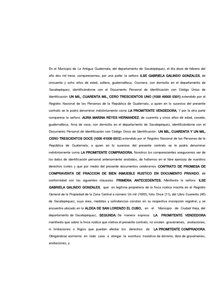 Acta de Legalización de Firmas Con Testigo A Ruego | PDF | Conceptos ...