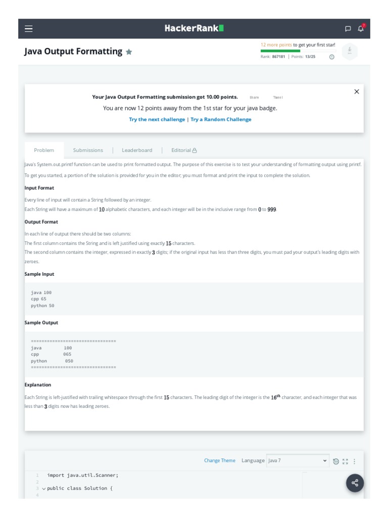 Java Output Formatting Hackerrank Pdf String Computer Science Computer Programming 
