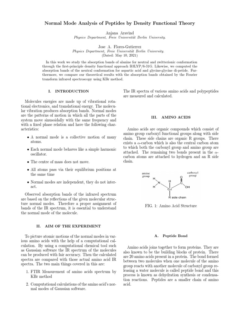 DFT Report | Download Free PDF | Amino Acid | Infrared Spectroscopy