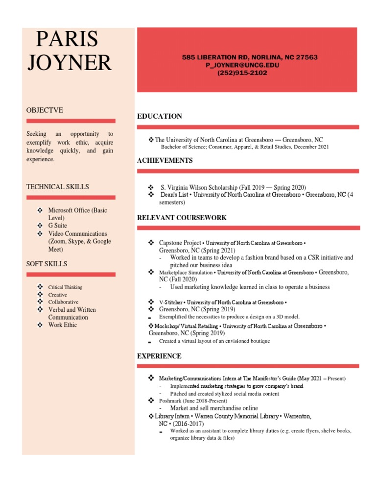 Joyner Paris Resume | PDF | Business Process | Business