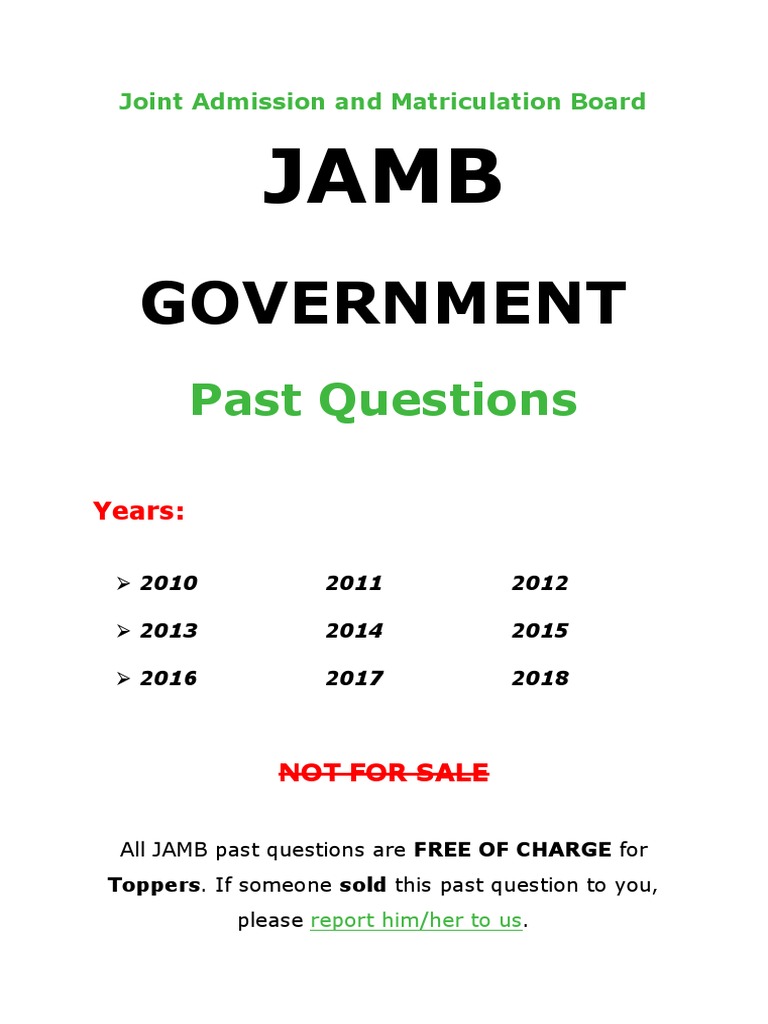 Jamb Government Past Questions | PDF | Nigeria | Parliament