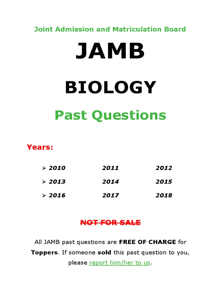 Jamb Biology Past Questions | PDF | Circulatory System | Dominance ...