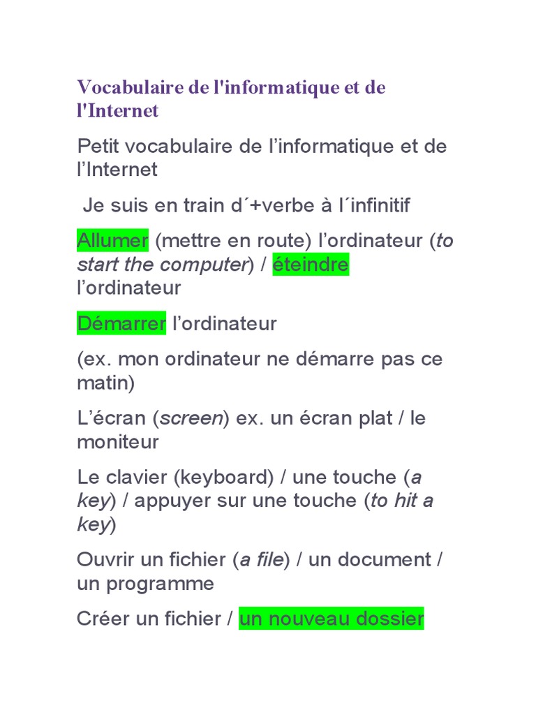 Vocabulaire D Informatique | PDF