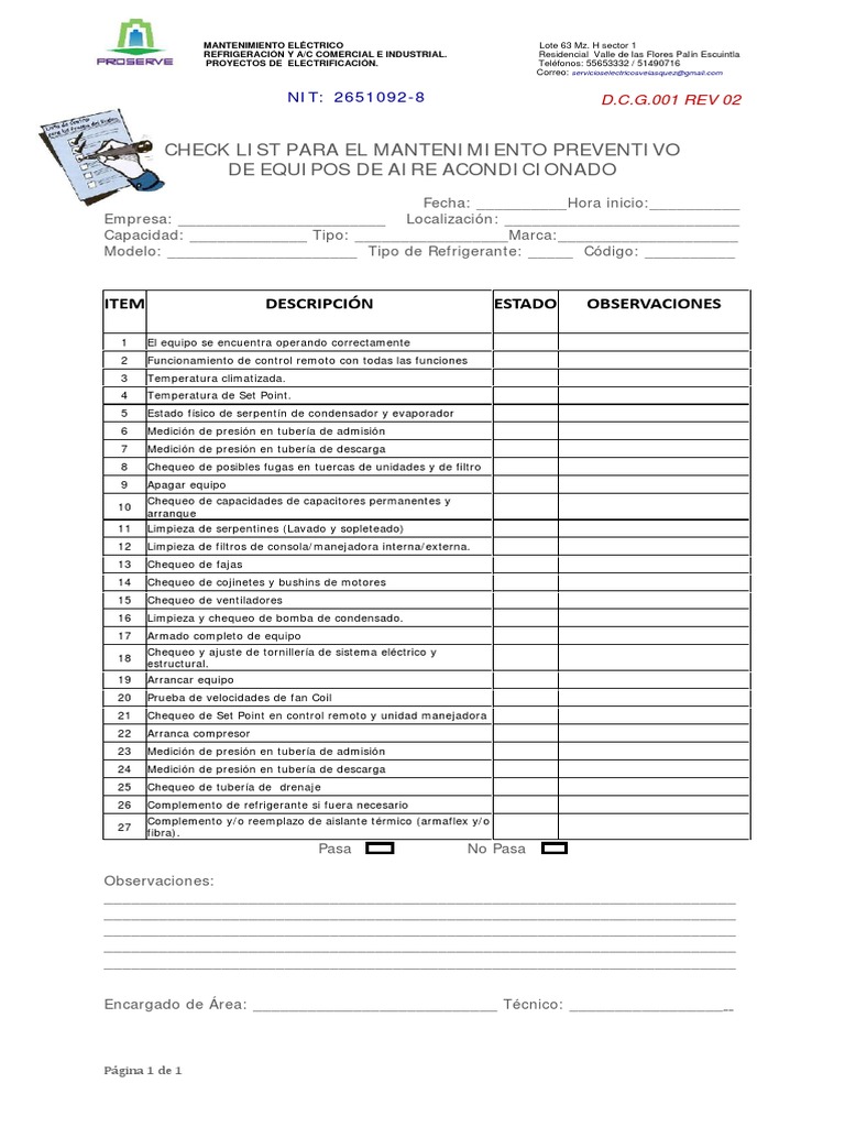 Check List 002 | PDF | Bienes manufacturados | Máquinas