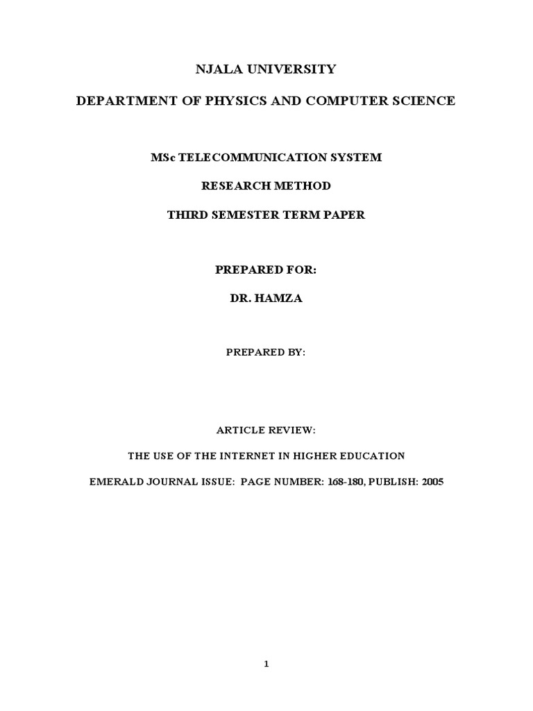 Njala University Department of Physics and Computer Science | PDF ...