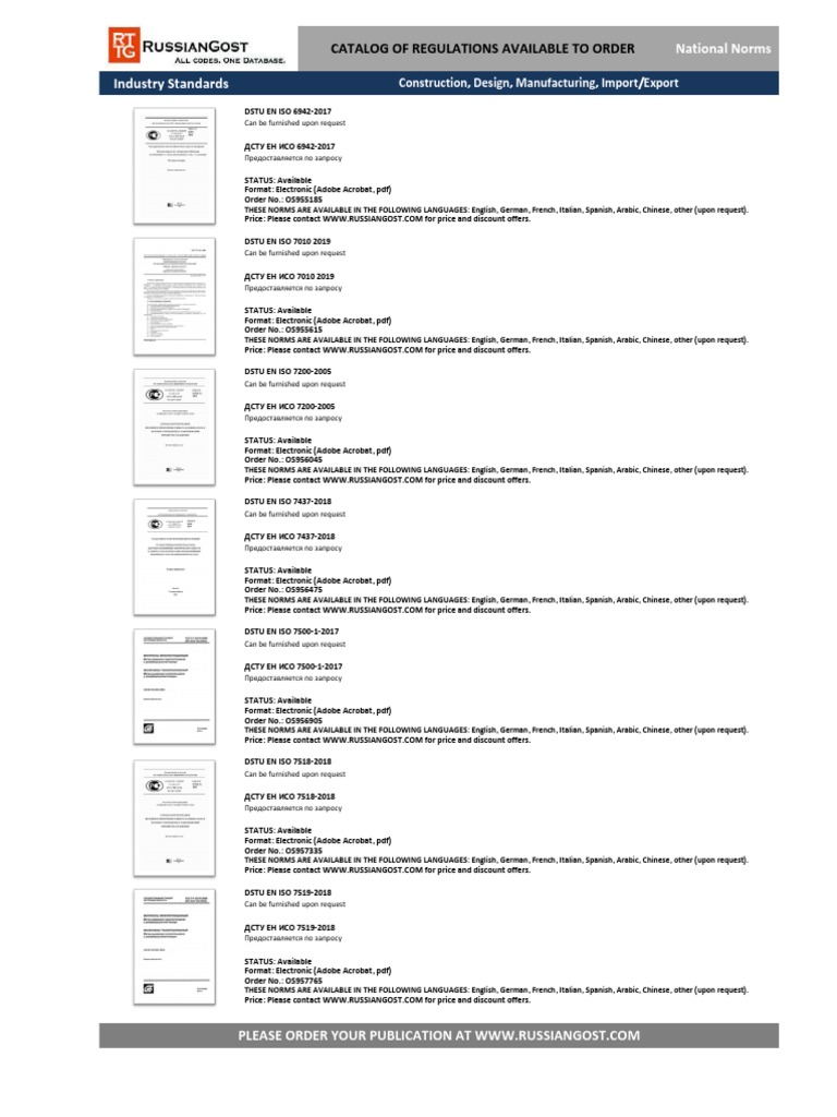 OFFICIAL CATALOG 1508 (Order Your Norms, Standards, Directives HERE) | PDF