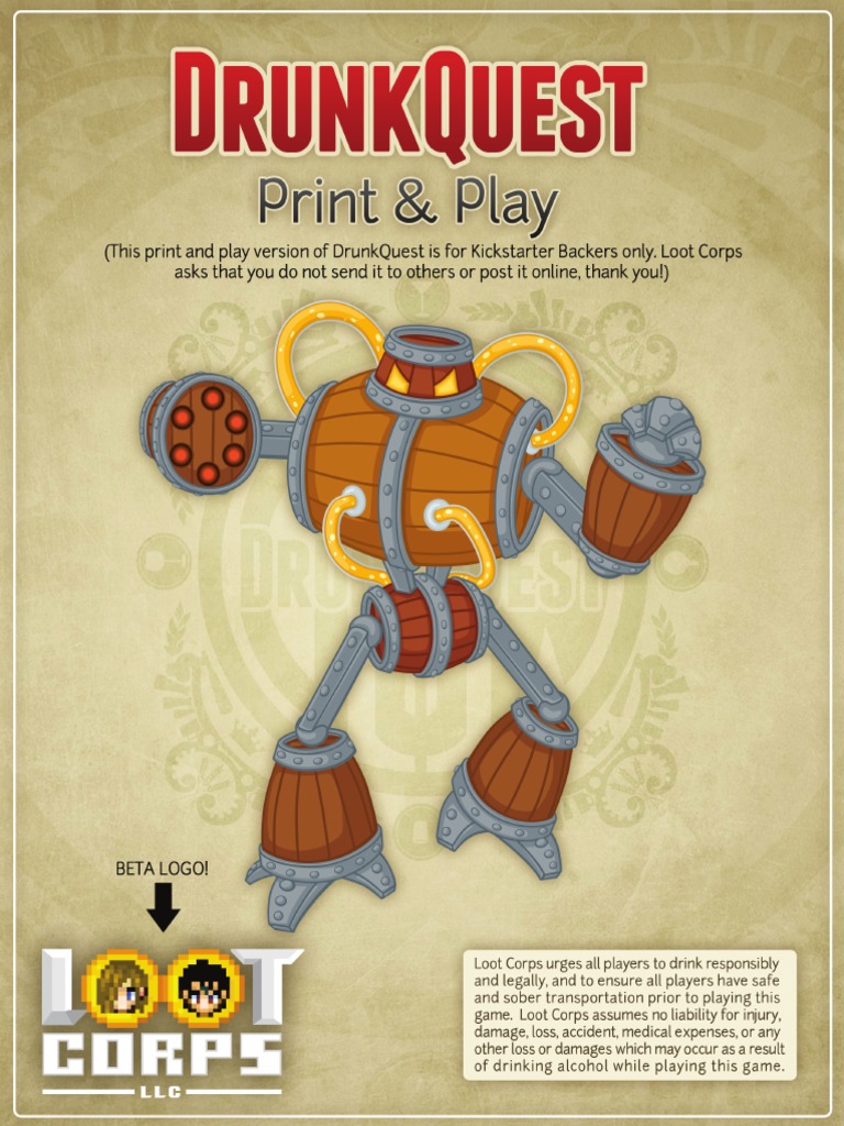 Drunk Quest Print and Play | PDF