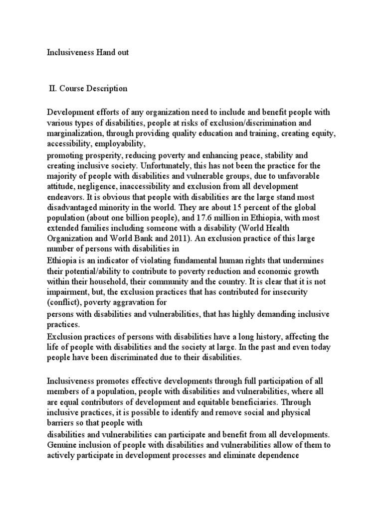 Inclusiveness Module | PDF | Learning Disability | Disability