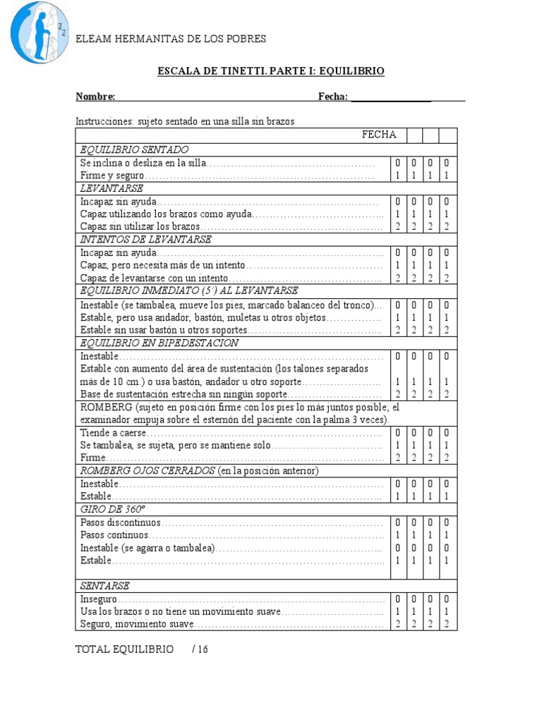 Escala de Tinetti | PDF | Naturaleza