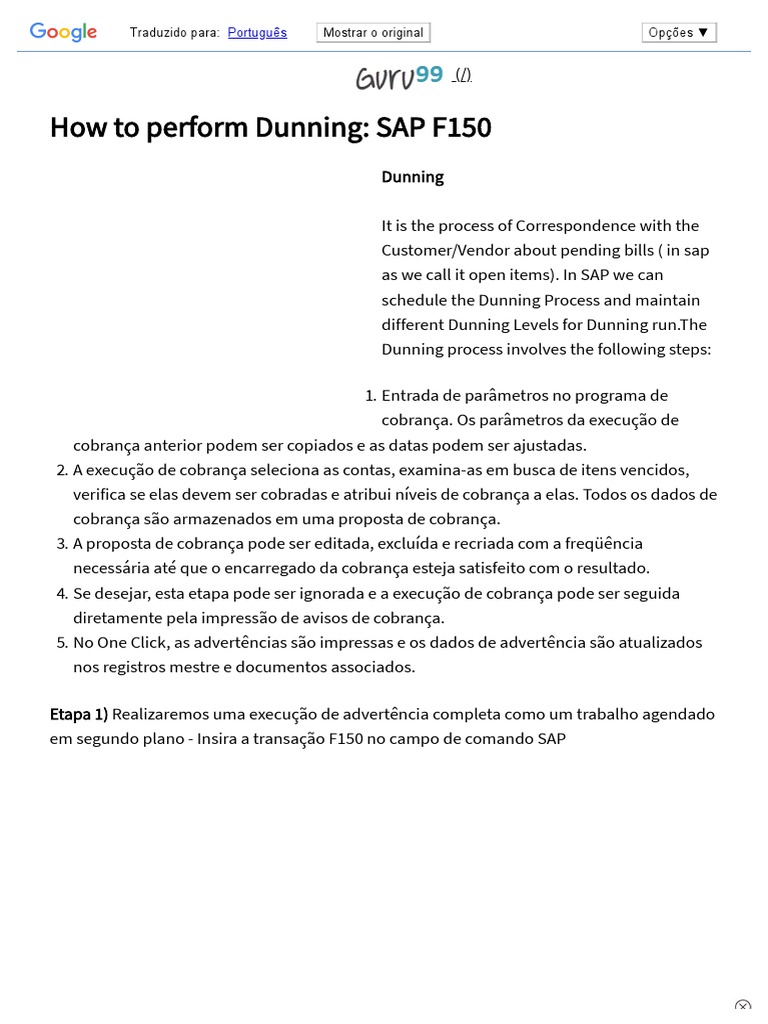 Como Realizar A Cobrança - SAP F150 | PDF | Programas | Engenharia de ...