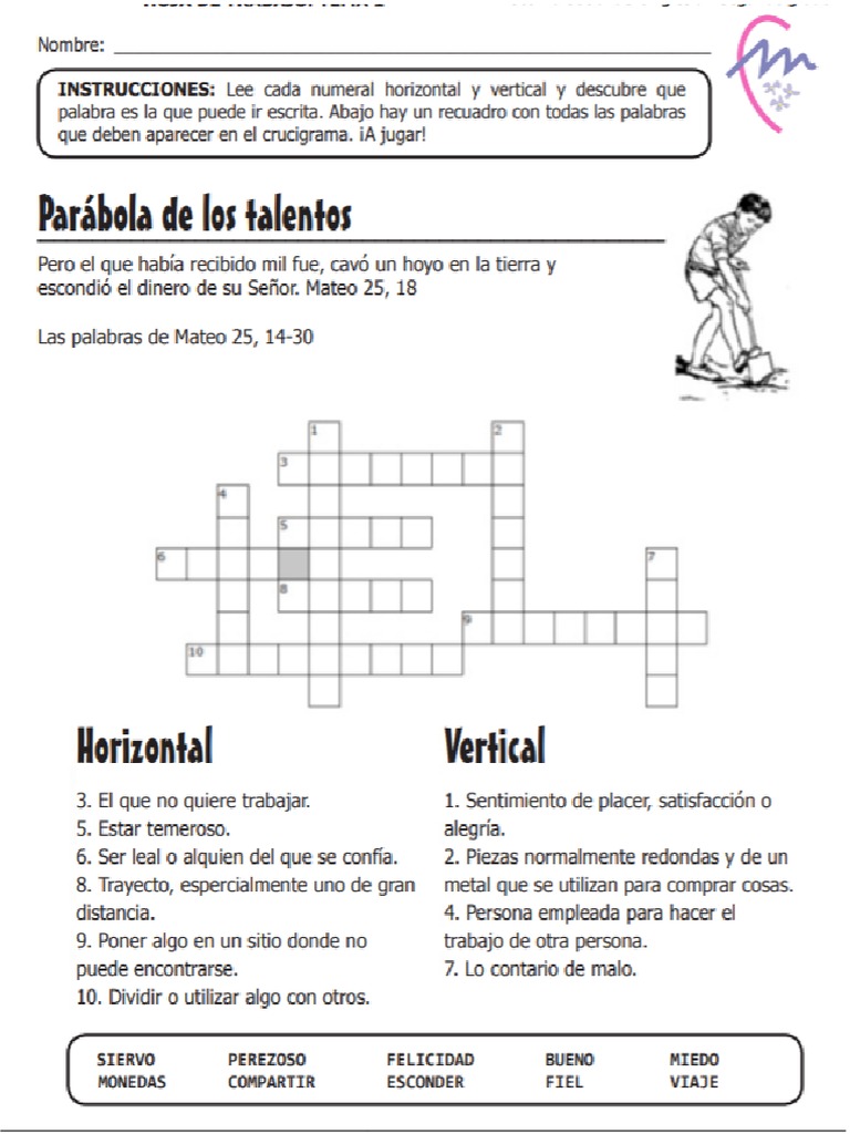 Tarea de 4° La Parábola de Los Talentos | PDF