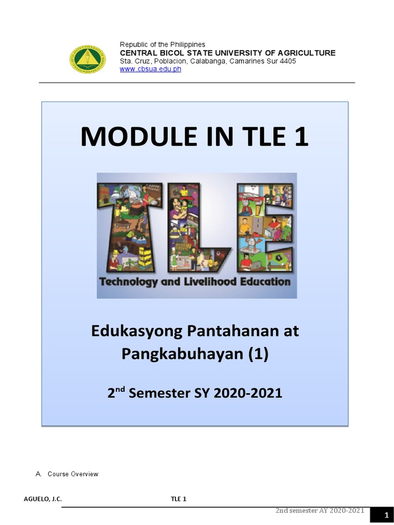 Module in Tle 1: Edukasyong Pantahanan at Pangkabuhayan | PDF ...