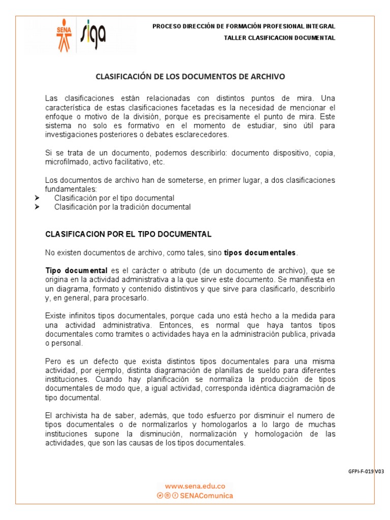 Taller Clasificacion Documental | PDF | Documento | Archivo de computadora