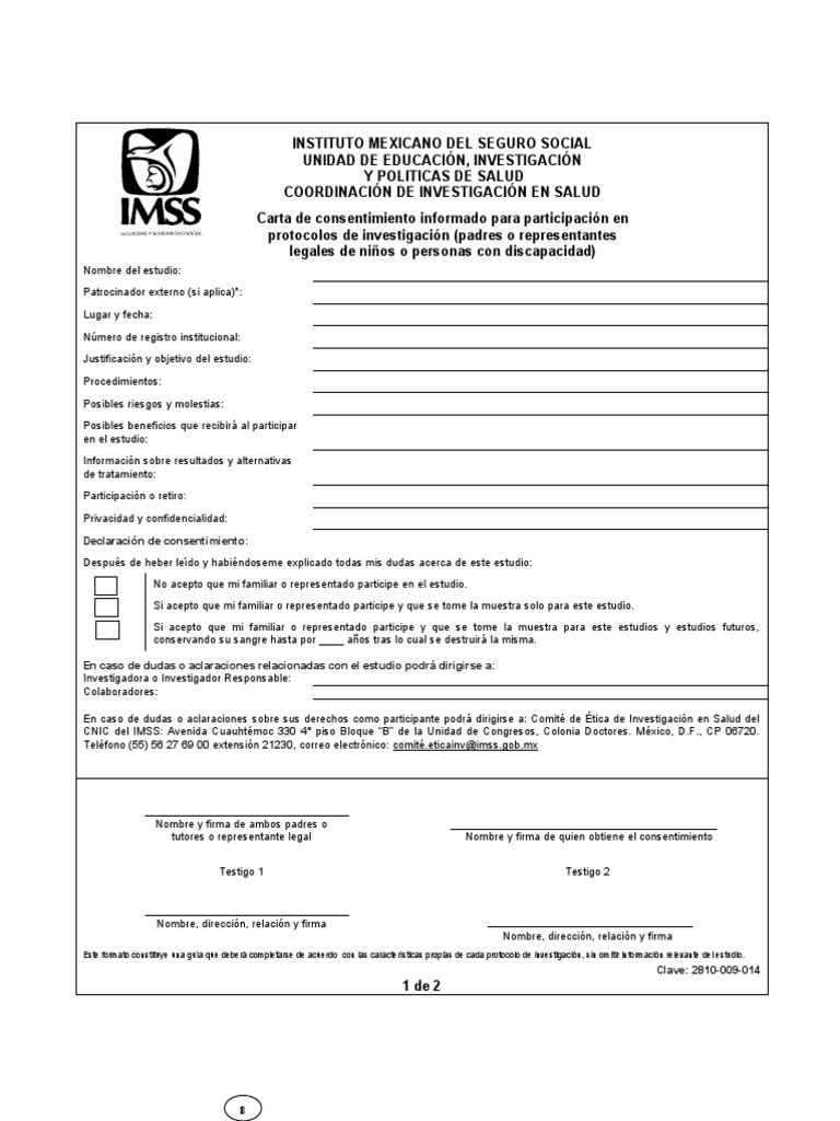 CONSENTIMIENTO Niños.1 | PDF | Consentimiento informado | Etica Aplicada