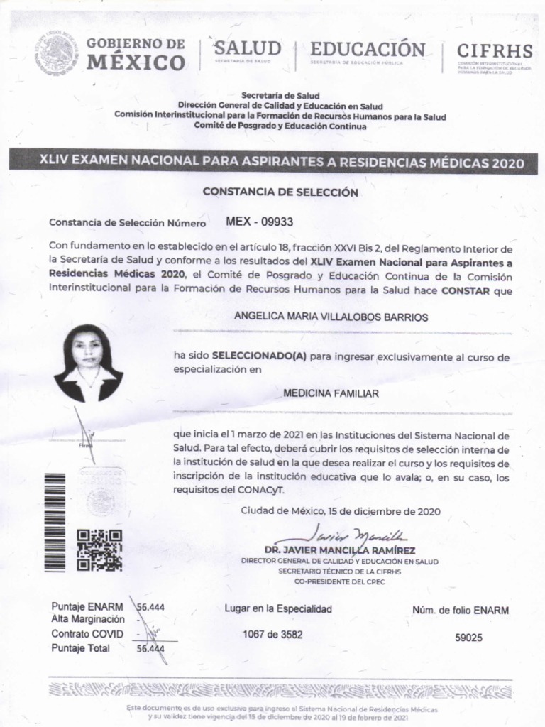 Constancia Enarm | PDF