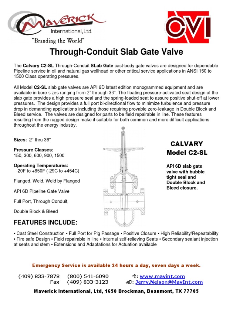 Through-Conduit Slab Gate Valve C2-SL | PDF