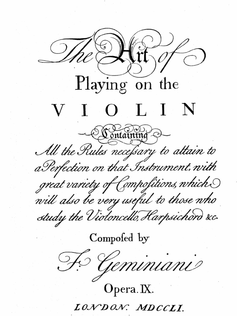 Geminiani - The Art of Playing Violin | PDF | Violin | Scale (Music)