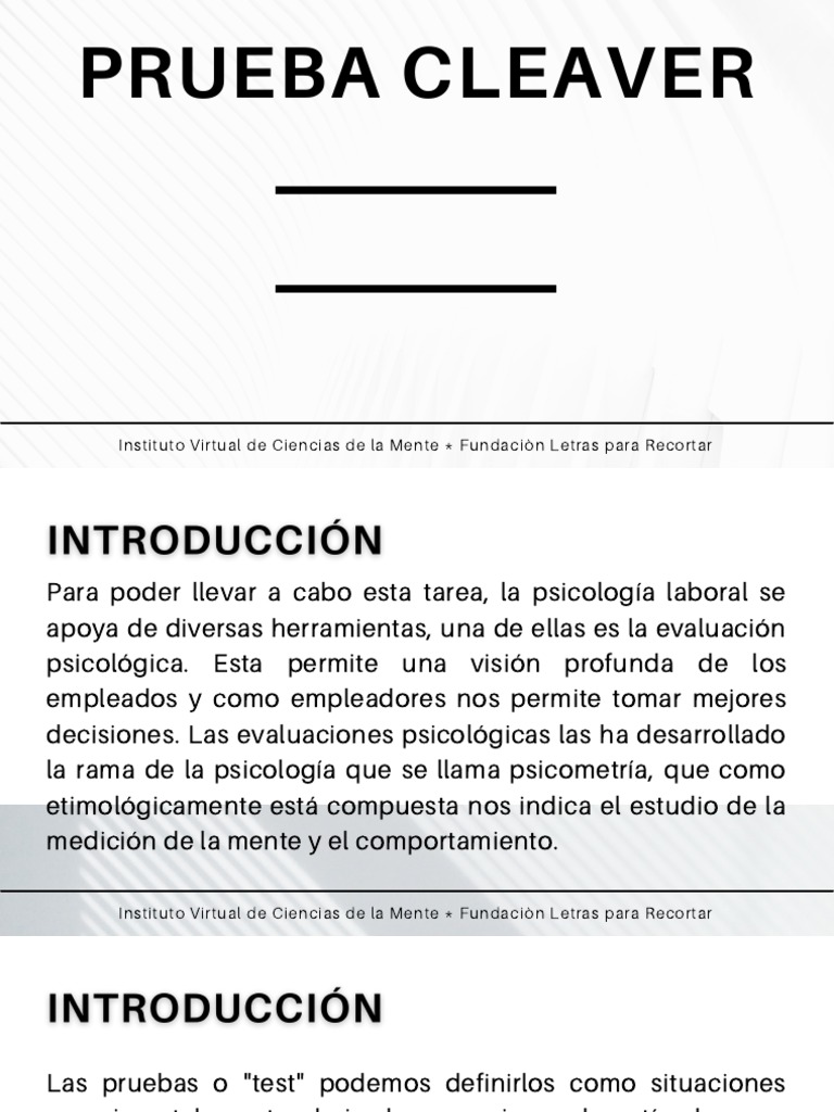 Prueba Cleaver | PDF | Mente | Comportamiento