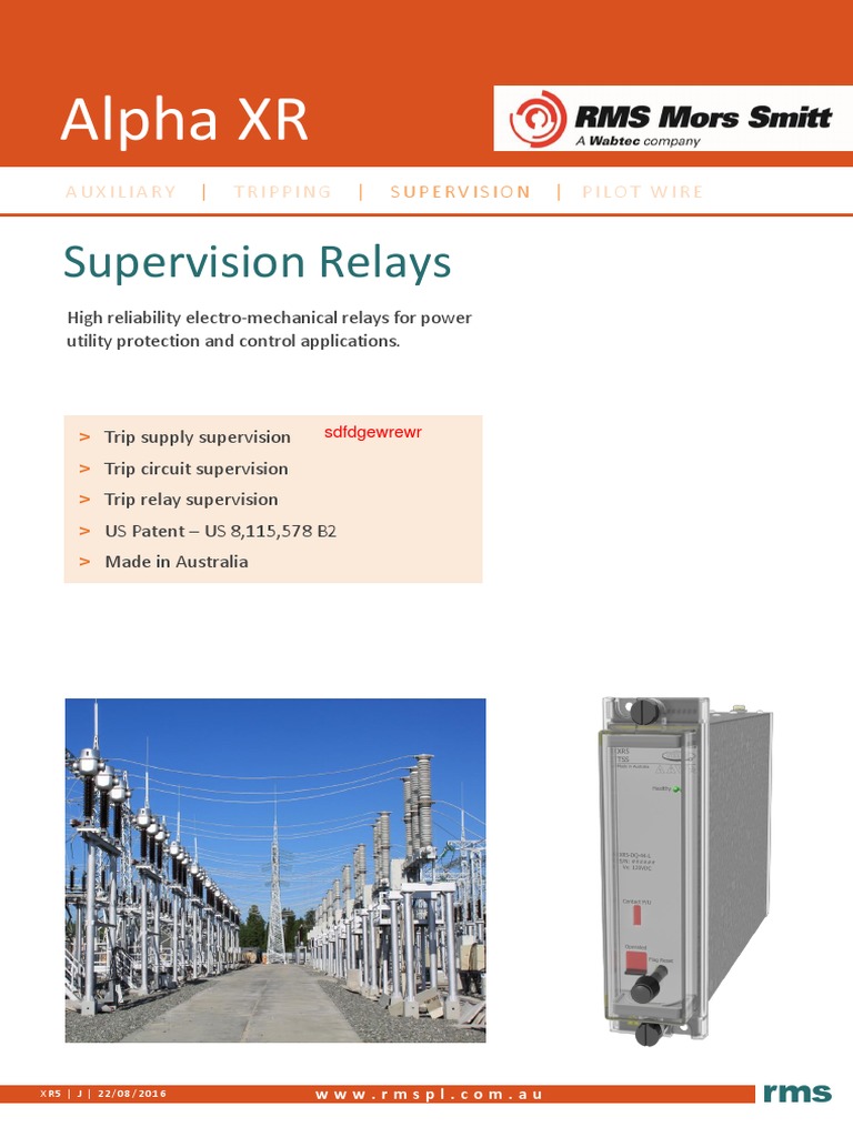 Supervision Relays: Alpha XR | PDF | Relay | Electrical Network