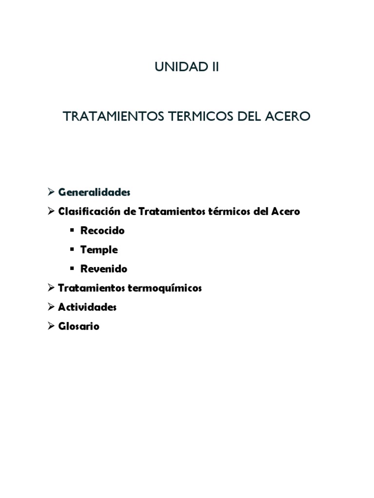 Tratamientos Termicos Del Acero | PDF | Tratamiento a base de calor | Acero