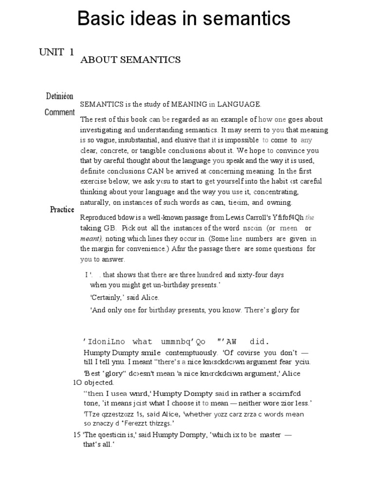 Introduction to Semantics Basics | PDF | Jargon | Theory
