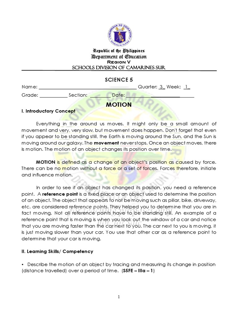 Motion: Department of Education | PDF | Science | Science And Technology