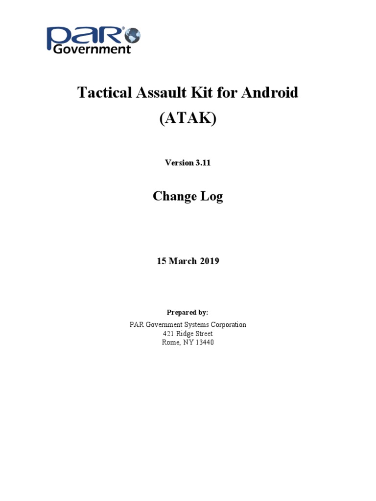 ATAK Change Log | PDF | Android (Operating System) | 3 D Computer Graphics