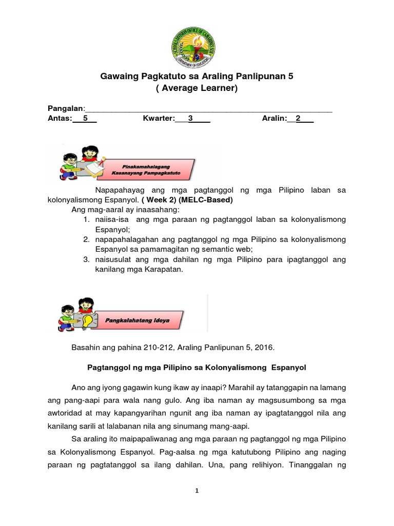 Grade 5 w2 q3 AP-Ana | PDF