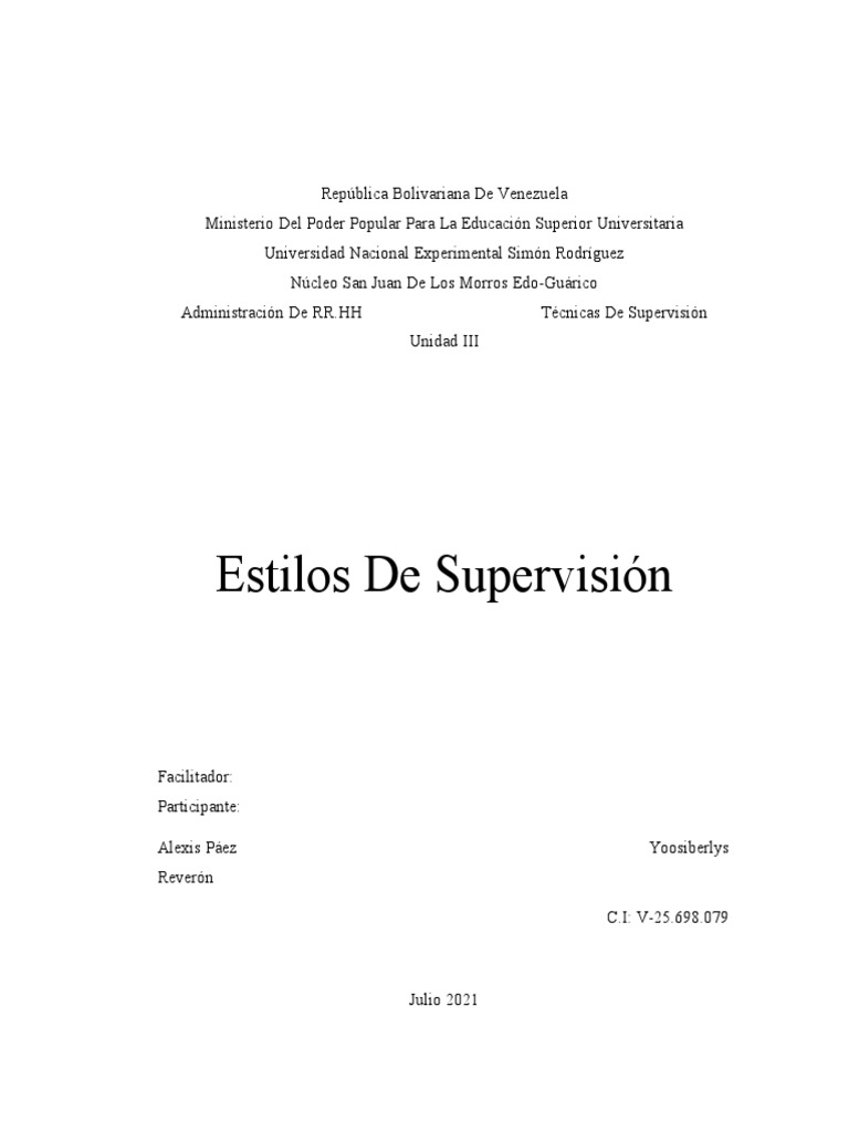 Rol Del Supervisor | PDF | Liderazgo | Democracia