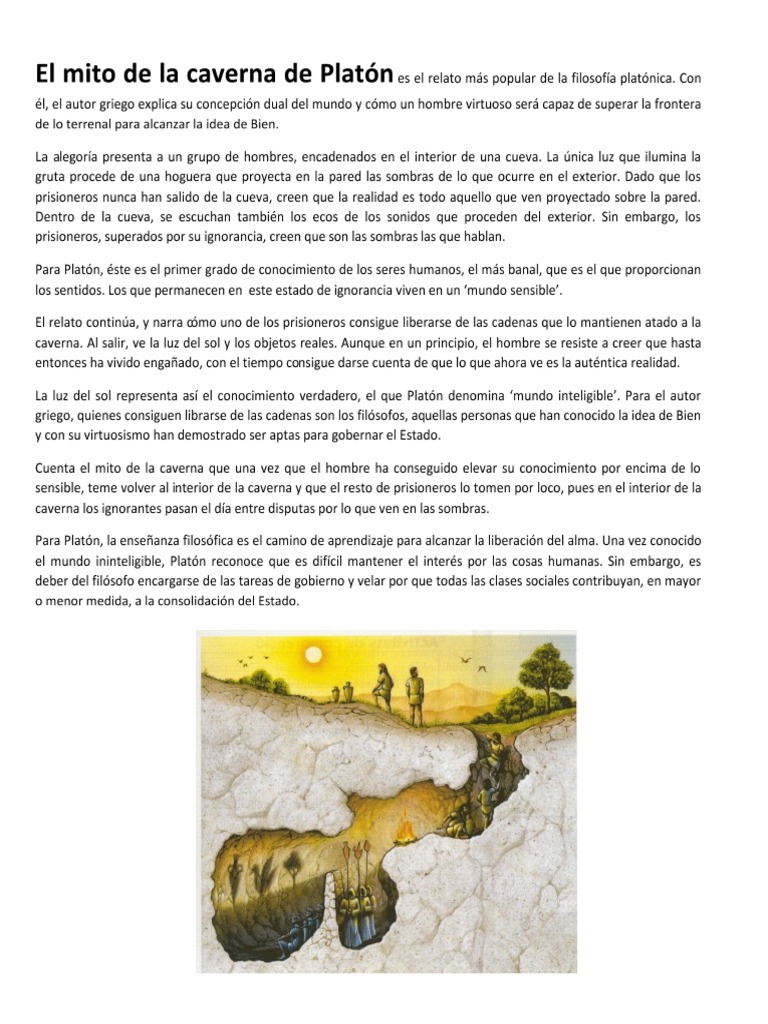 El Mito de La Caverna de Platón | PDF
