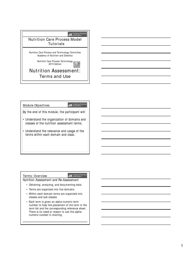 Module 3 Nutrition Assessment Terms and Use | PDF | Energy Homeostasis ...