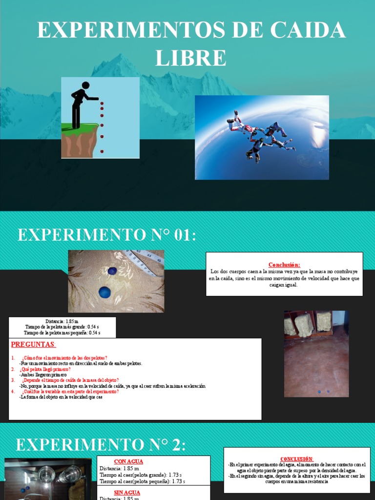 Experimentos de Caida Libre | PDF | Masa | Aceleración