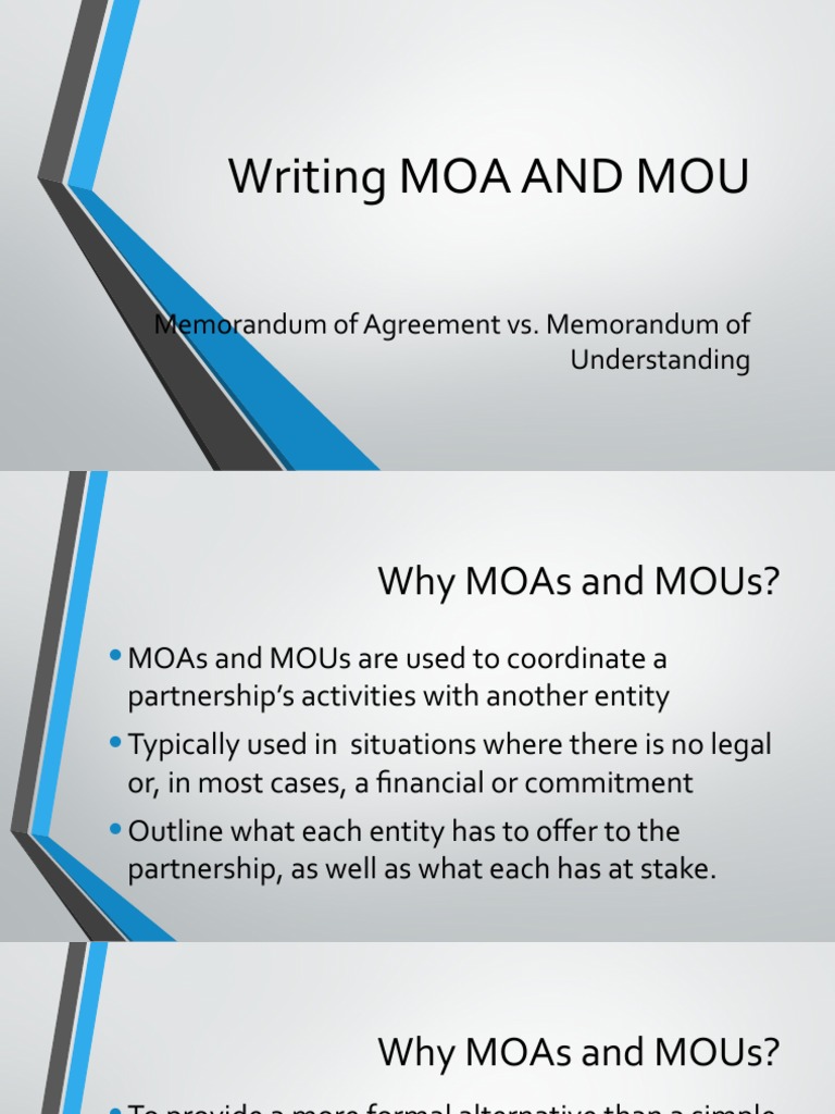 Writing MOA AND MOU | PDF | Memorandum Of Understanding | Justice