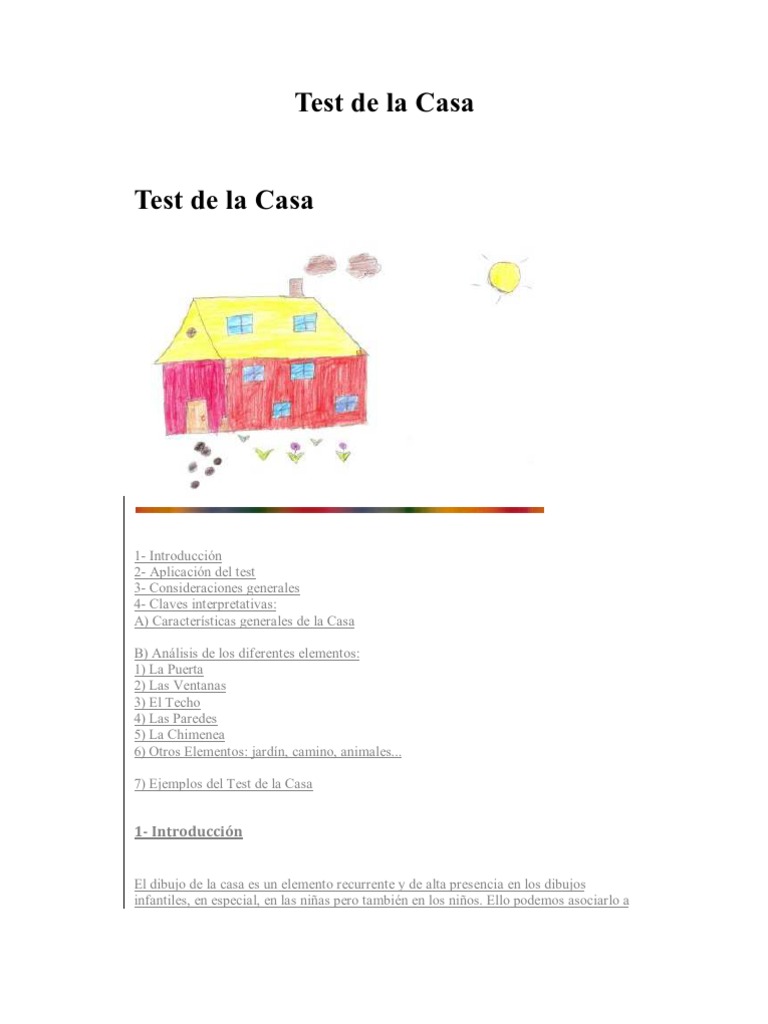 Test de la Casa | Dibujo | Conceptos psicologicos
