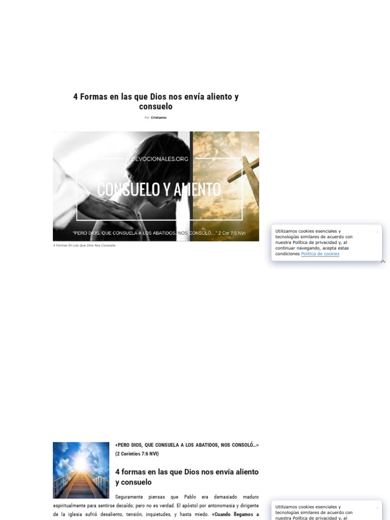 Dios nos consuela: 4 formas de aliento | PDF | Cookie HTTP | Dios