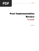 Post Implementation Review Template | PDF | Goal | Reliability Engineering
