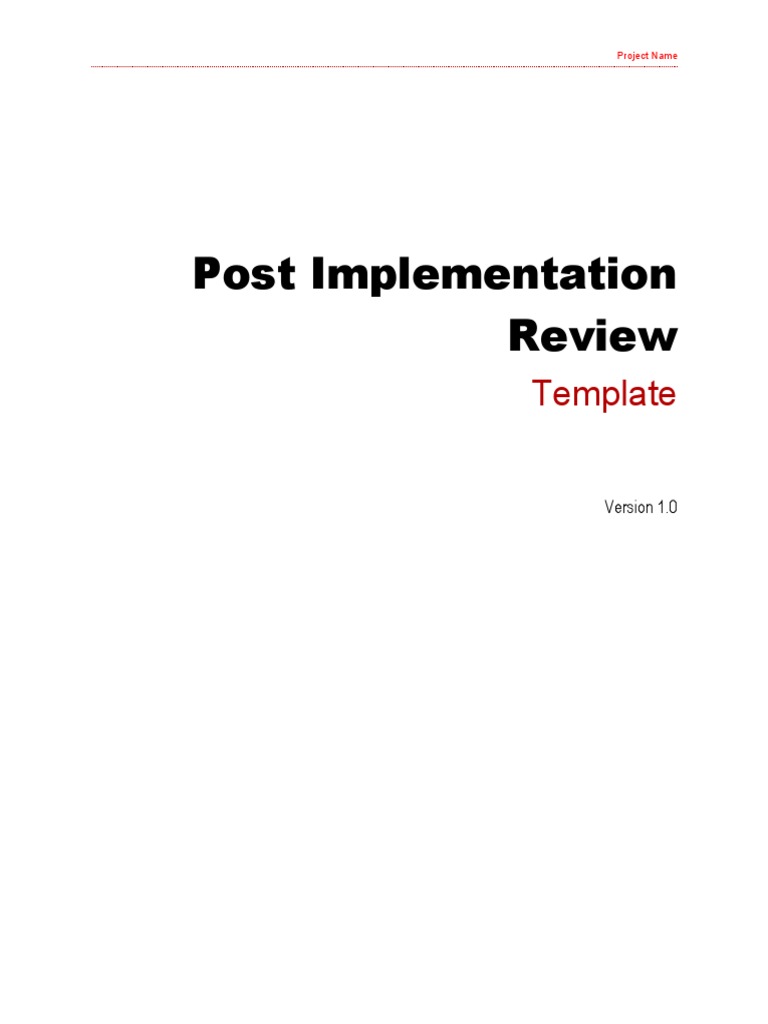 Post Implementation Review Template | PDF | Communication | Business