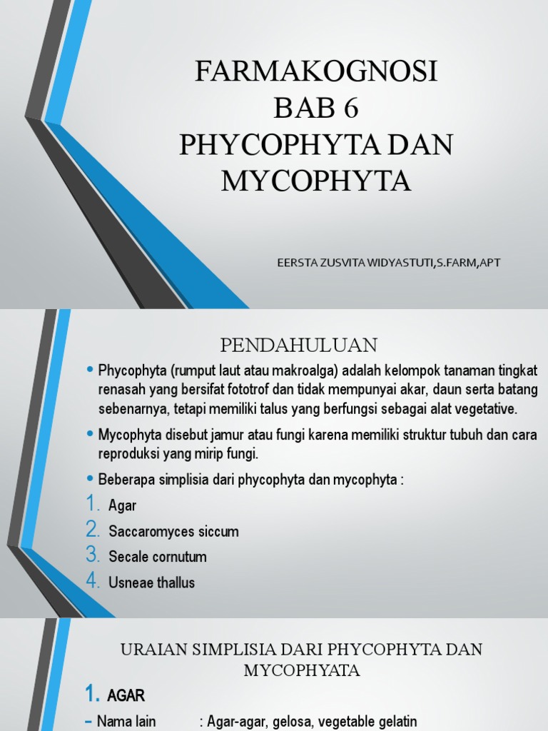 FARMAKOGNOSI Phycophyta Dan Mycophyta - 1 | PDF