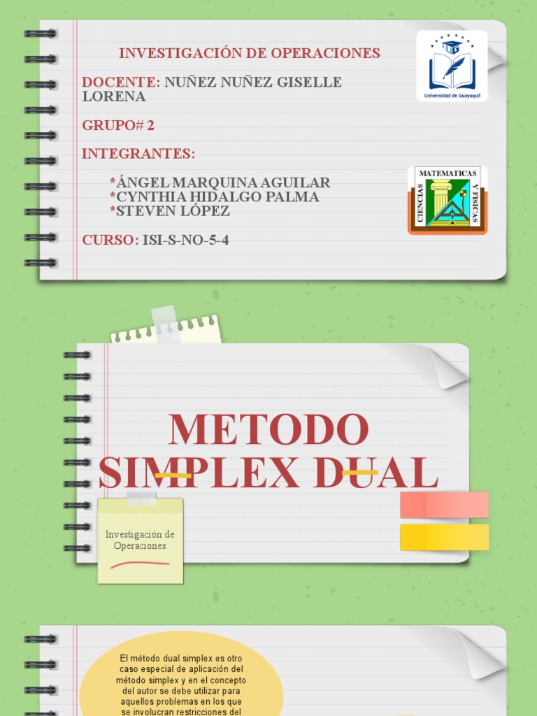 Metodo Simplex Dual Final Completo | PDF | Análisis de sistemas | Enseñanza de matemática