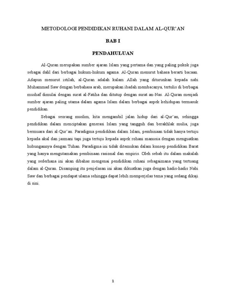 Metodologi Pendidikan Ruhani Dalam Al | PDF