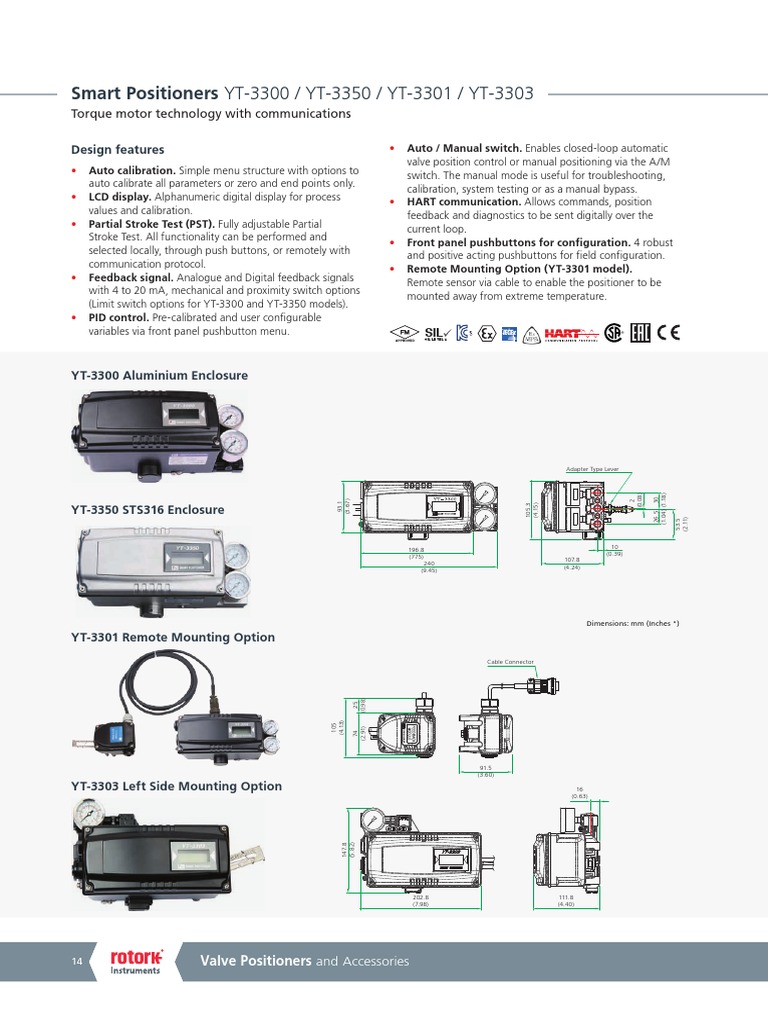 Rotork Smart Positioner YT-3300 | PDF | Electrical Engineering ...