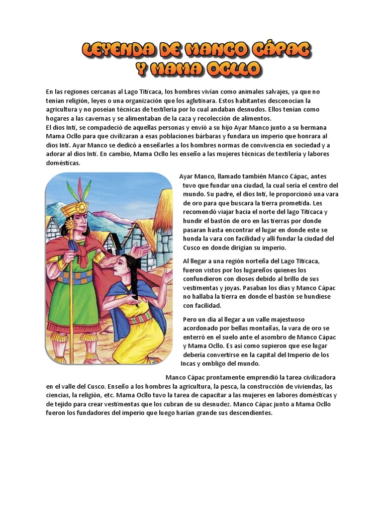 Leyendas del Imperio Incaico | PDF | Perú