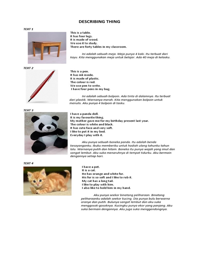 Describing Thing (Text) | PDF | Fiksi Umum