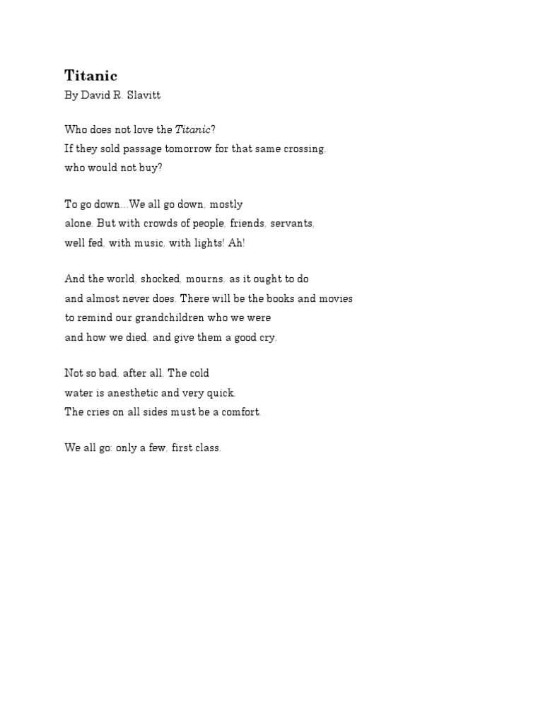 Titanic David Slavitt | PDF