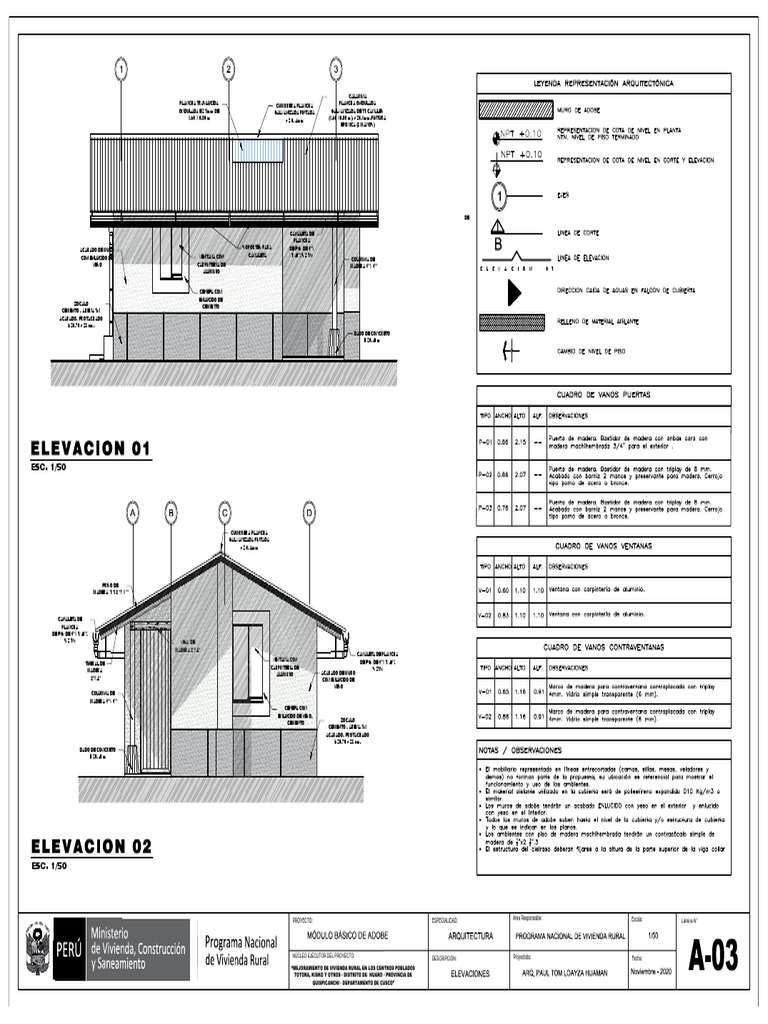 A03 Elevacion | PDF | Materiales de construcción