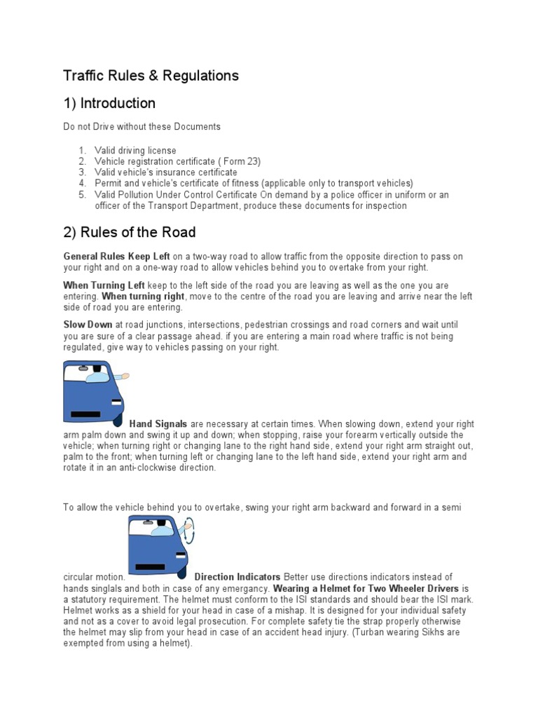 Essential Traffic Rules Guide | PDF | Traffic | Intersection (Road)